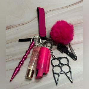 Accessories | Solid Dark Pink Safety Keychain | Poshmark